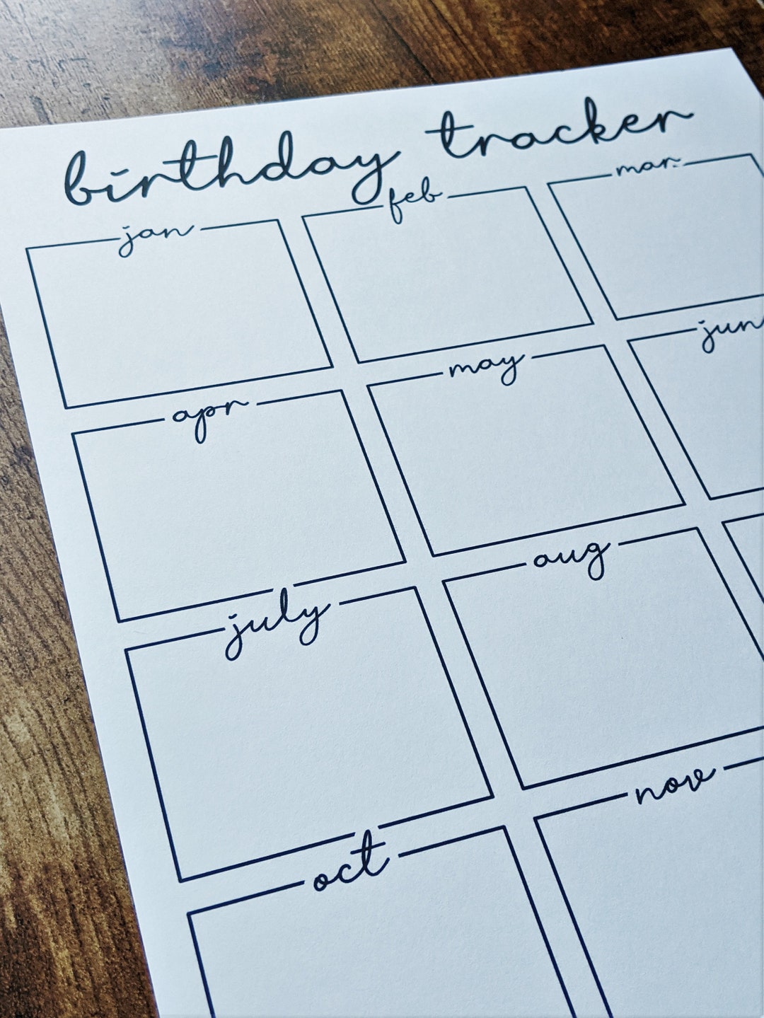 Birthday Tracker -- PDF Printable -- for Home and Classroom, Teacher - Etsy