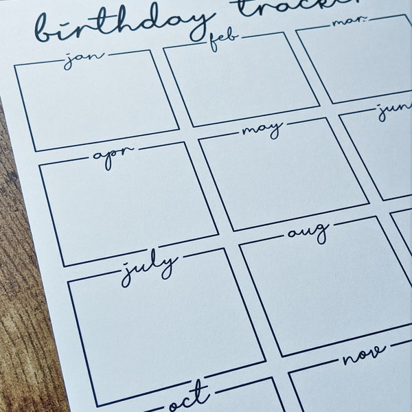 Birthday Tracker - Etsy