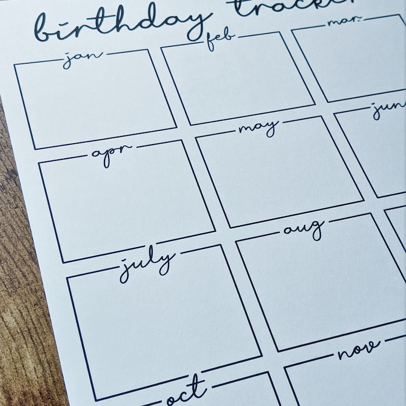 Birthday Tracker - Etsy