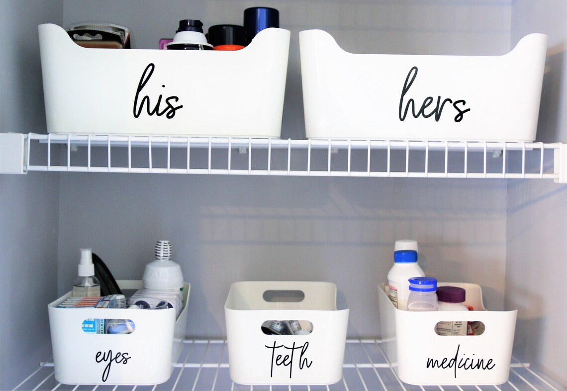 Bathroom Labels for Home Organization set of 10 | Etsy