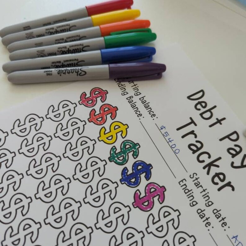 Debt Payoff Coloring Tracker – Printable Financial Goal Sheet (digital ...