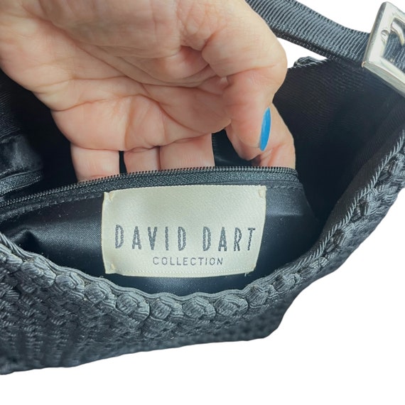 Vintage Crocheted David Dart Purse 1980s 1990s Black … - Gem