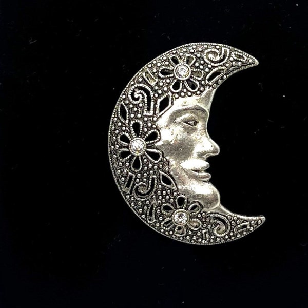 Filigree Moon Brooch - Etsy