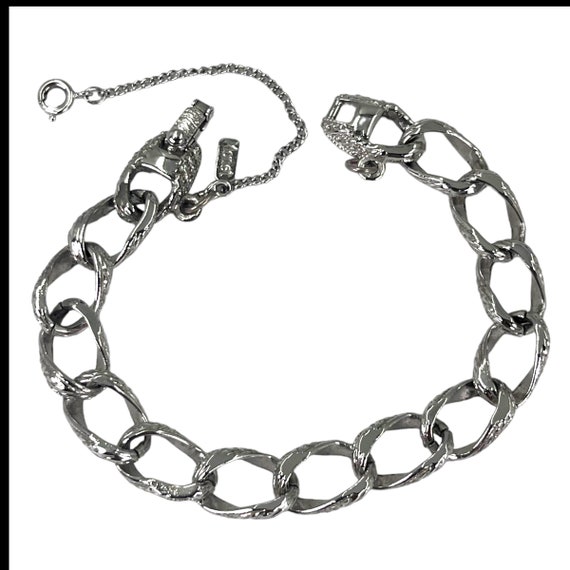 Vintage Monet Silver Chain Bracelet 1950s 1960s Midce… - Gem