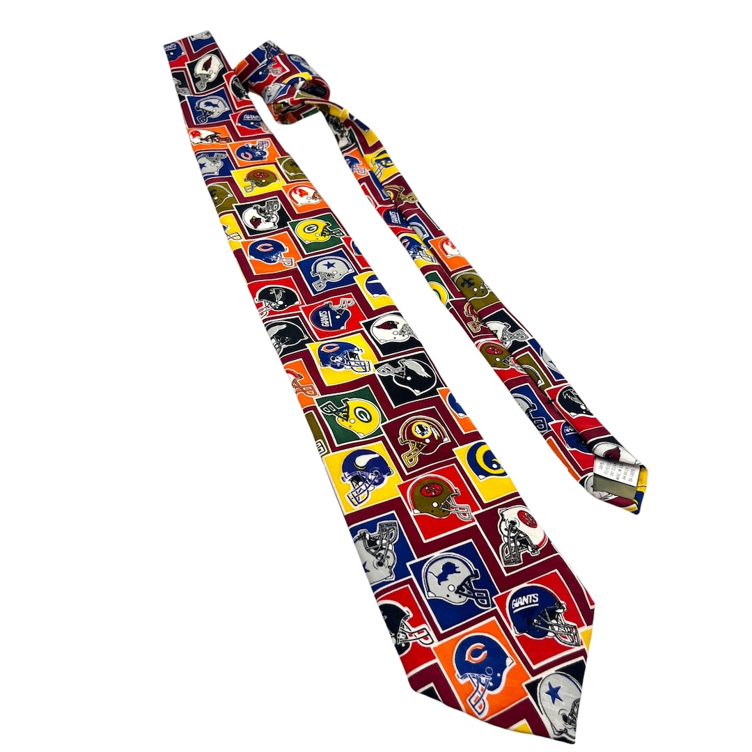 Vintage 90s NFL Football Tie: Colorful Helmet Logos, Surrey Polyester ...