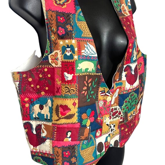Vintage Farm Animal Kitschy Vest 1980s 1990s Chicken … - Gem