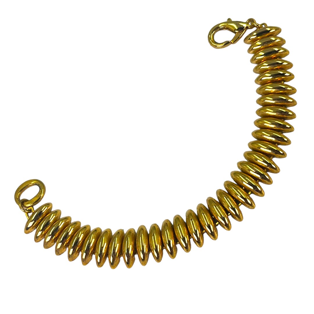 Vintage Gold Link Bracelet 1990s Y2K Polished Modernist Spiky Chain ...