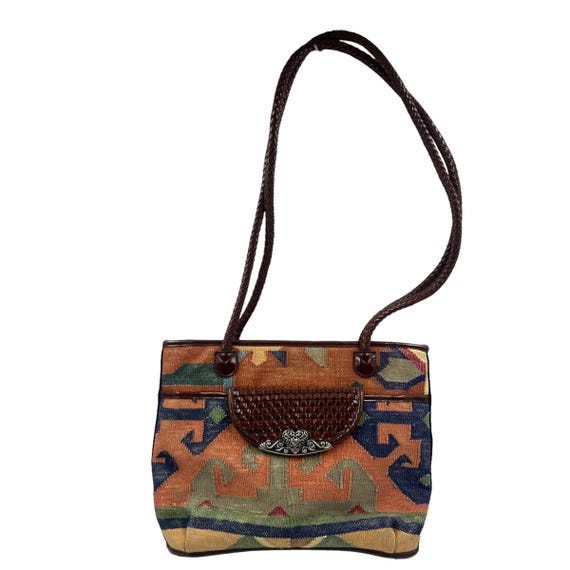 Vintage Laura Gayle Kilim Purse 1980s 1990s Boho Wes… - Gem