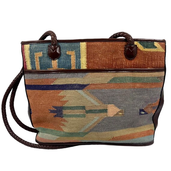 Vintage Laura Gayle Kilim Purse 1980s 1990s Boho Wes… - Gem