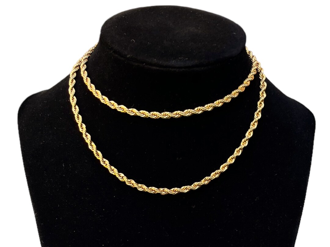 Vintage Napier Gold Rope Chain Necklace 1980s 1990s Quality Plated ...