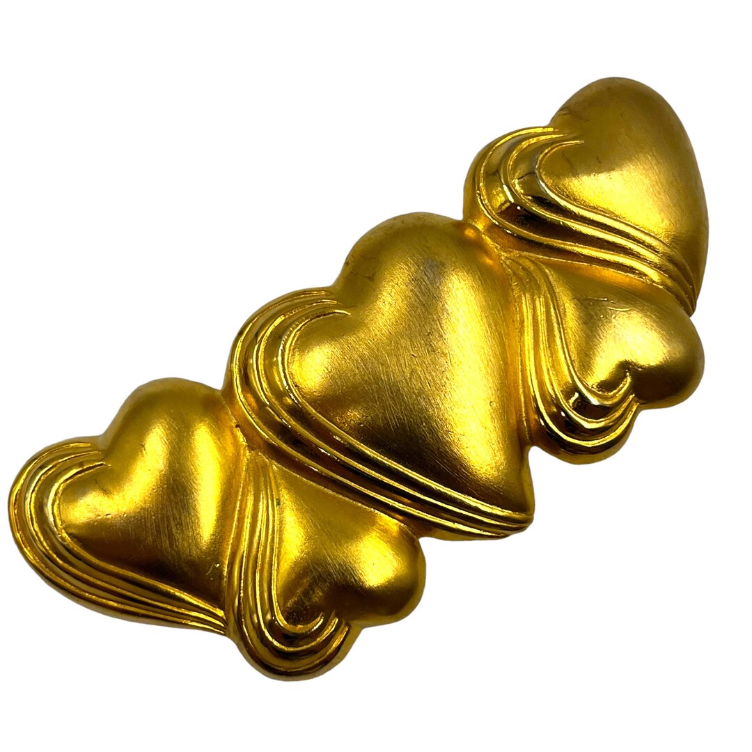 Vintage Doreen Ryan Belt Buckle 1990s Runway Couture Matte Gold Heart ...