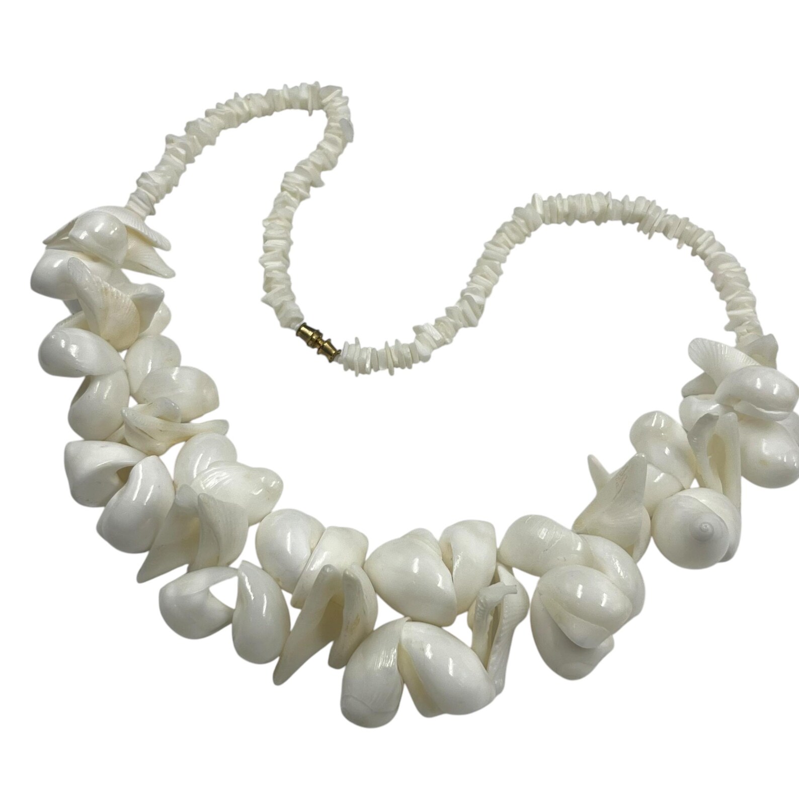 Vintage Chunky White Seashell Necklace: 1980s-90s Statement Jewelry - Etsy