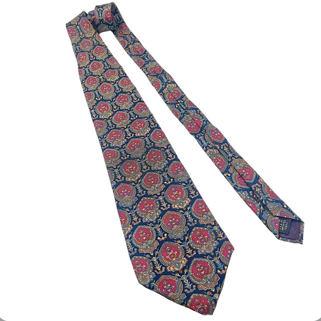 Vintage Christian Dior Monseiur Tie Red Navy Classic Paisley Pattern Men's Designer Necktie Gift ...