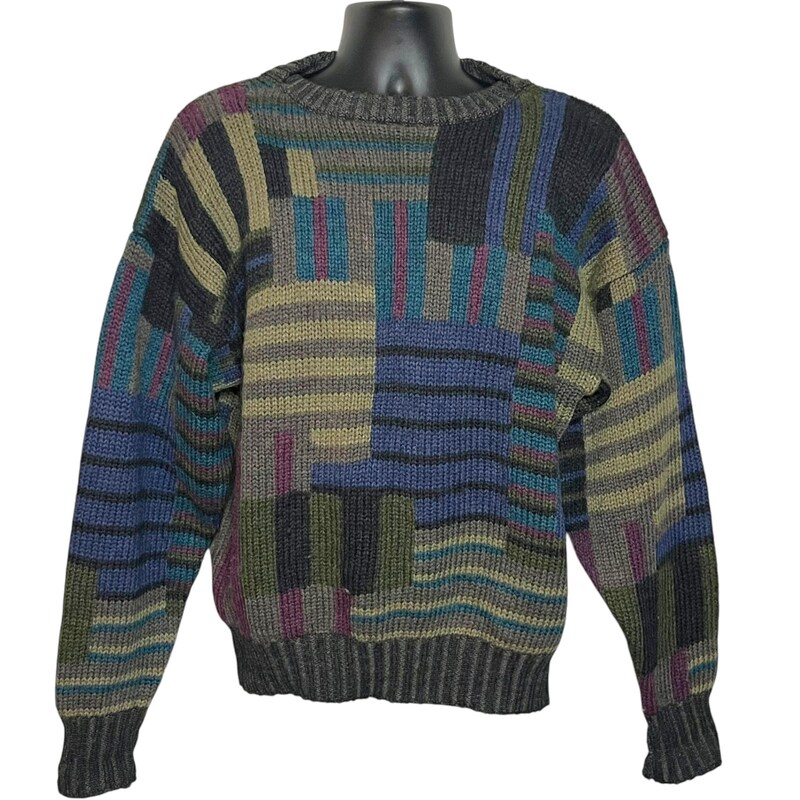 90s Colorful Sweater - Etsy
