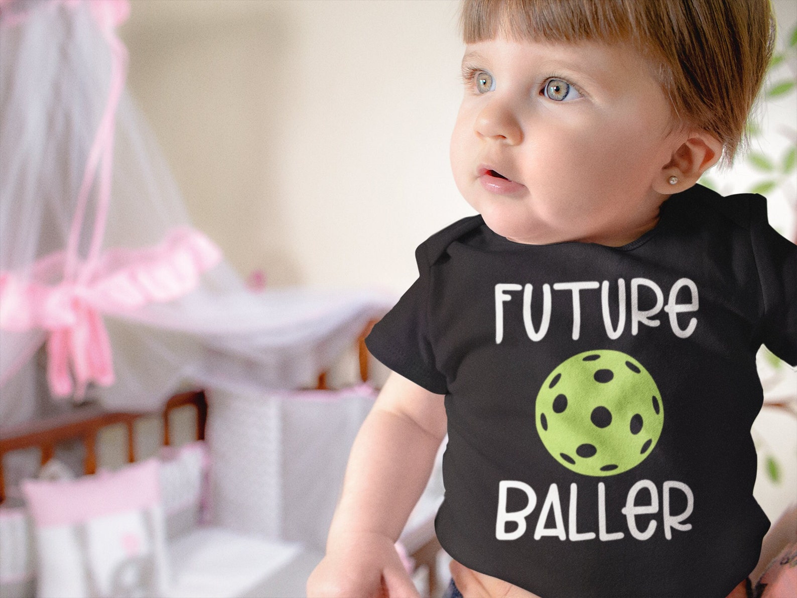 Future Baller, Pickleball Onesie, Baby Bodysuit, Pickleball Baby, Baby ...