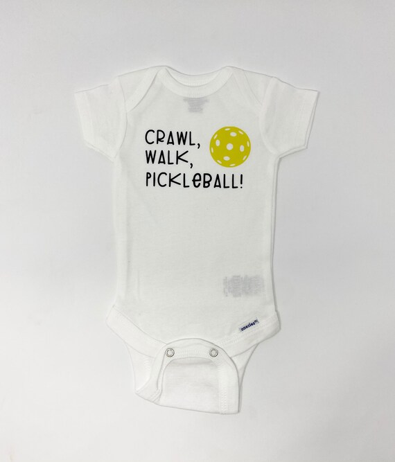 Crawl Walk Pickleball Baby Onesie Pickleball Onesie Baby - Etsy