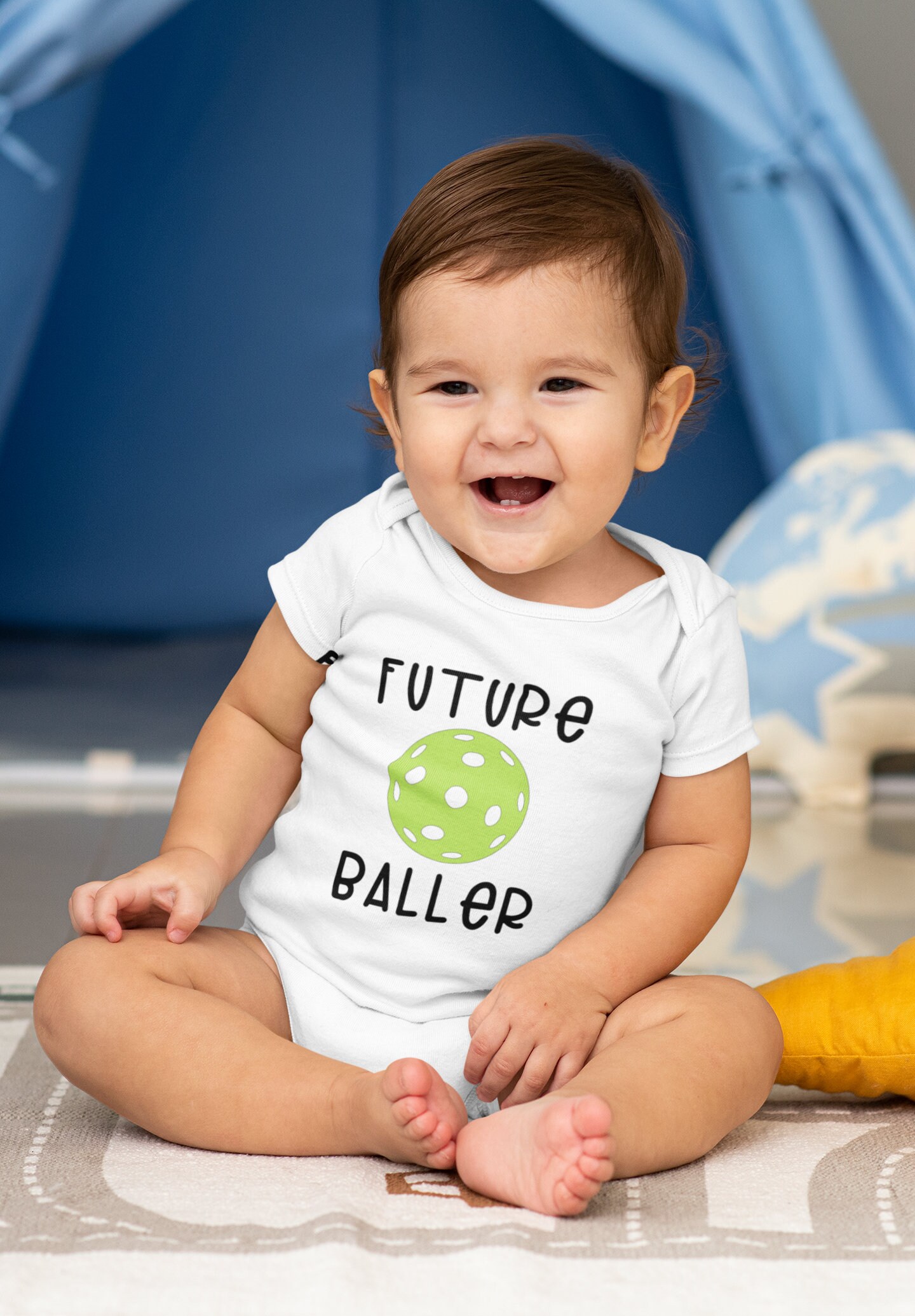 Future Baller, Pickleball Onesie, Baby Bodysuit, Pickleball Baby, Baby ...
