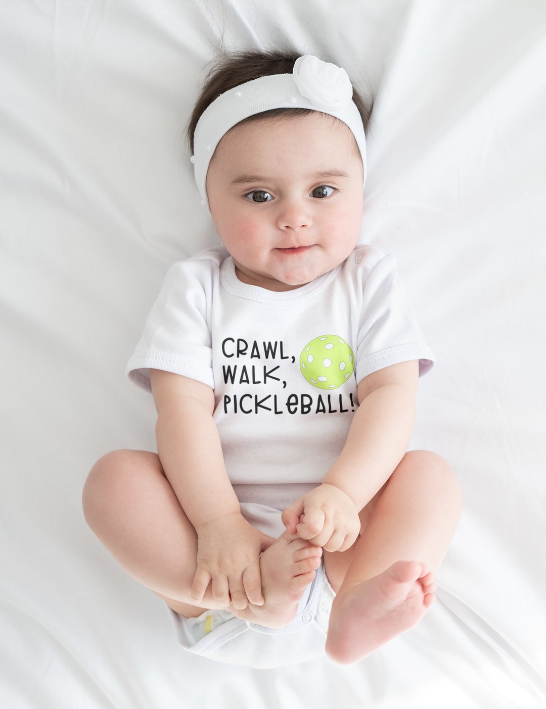Crawl, Walk, Pickleball Baby Onesie, Pickleball Onesie, Baby Bodysuit ...