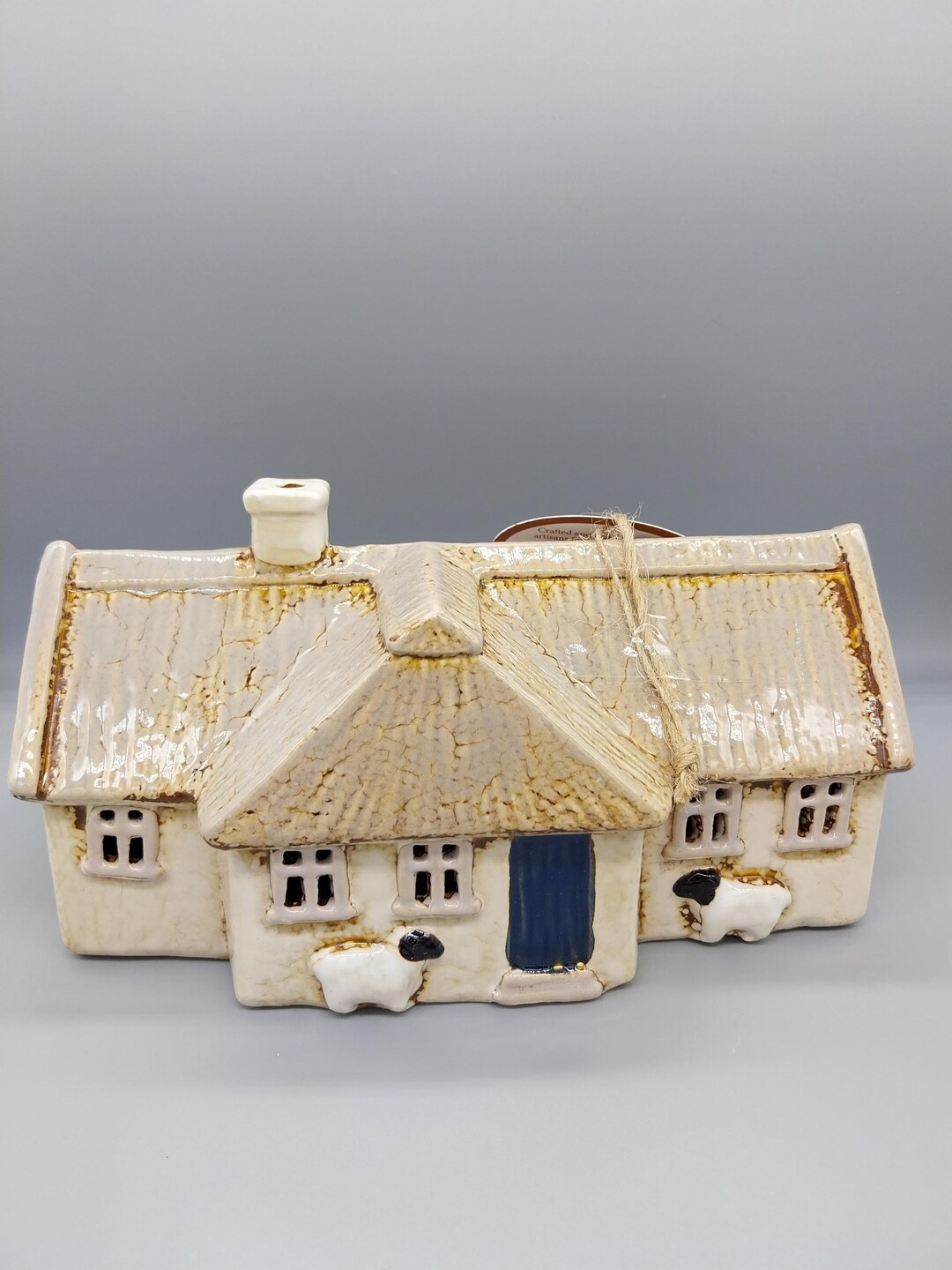 Village Pottery Ceramic Croft Straw Thatch House Tealight Birthday ...