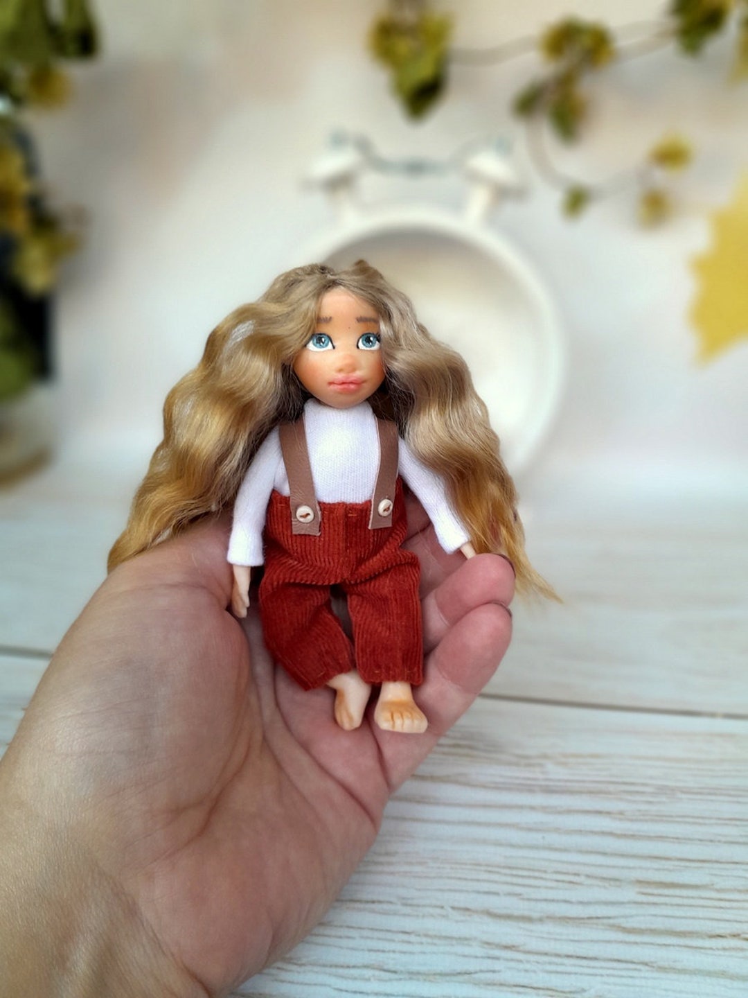 Miniature Doll 12 Cm (1:16), Minimalist,collectible Doll, Polymer Clay ...