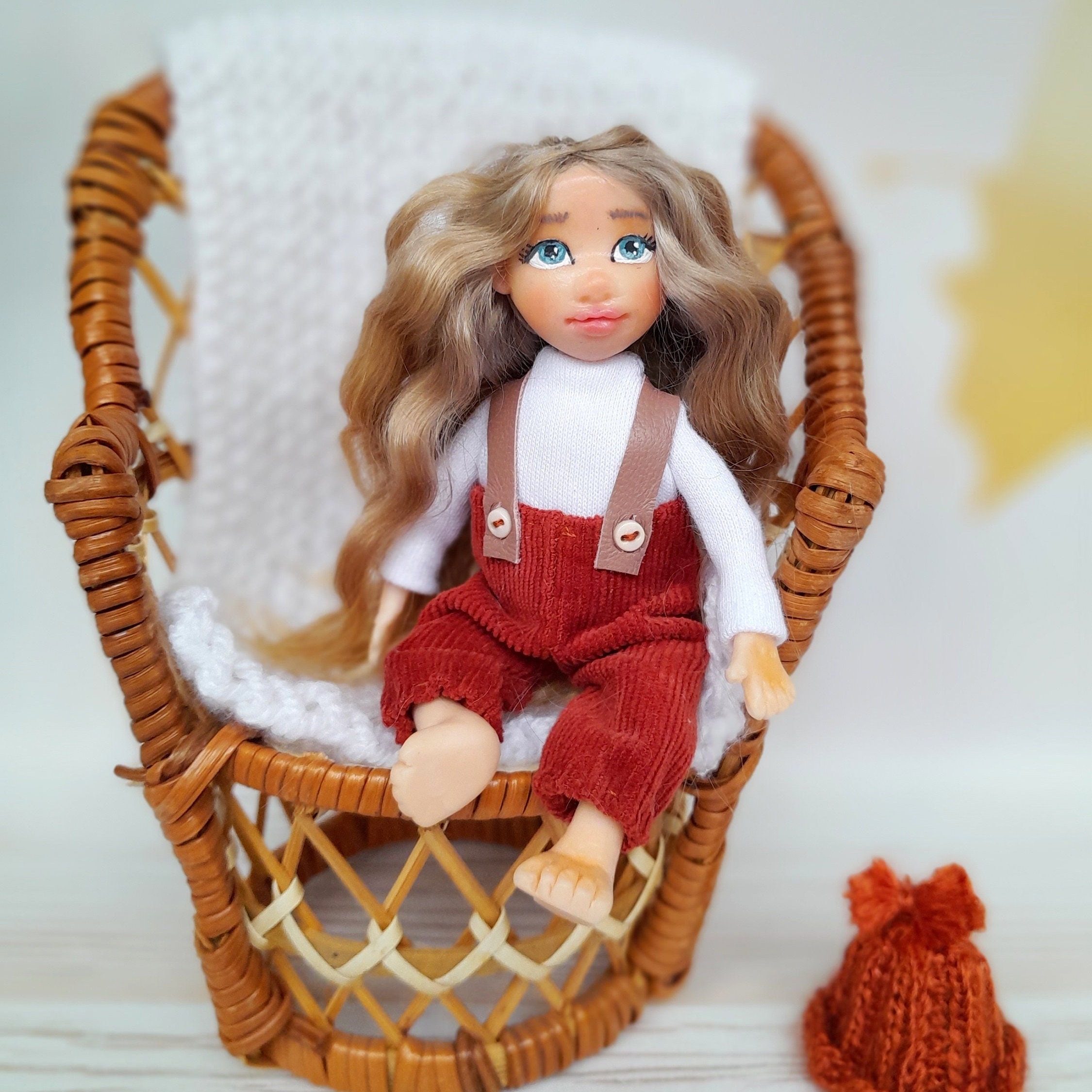 Miniature Doll 12 Cm (1:16), Minimalist,collectible Doll, Polymer Clay ...