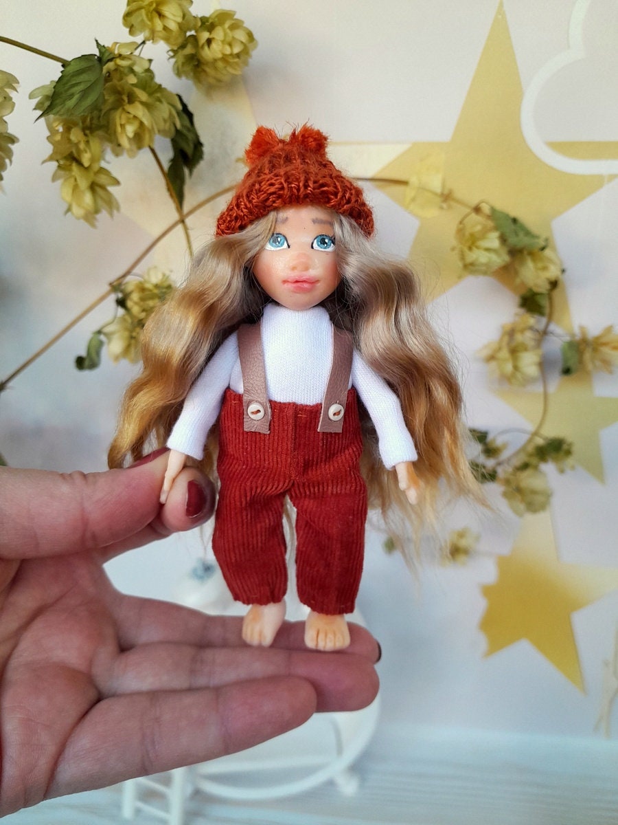 Miniature Doll 12 Cm 1:16, Minimalist,collectible Doll, Polymer Clay ...