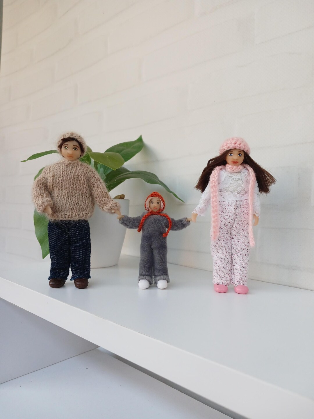 Set of Doll Family, Parents and Baby Miniature Dolls, 1:12 Miniature ...