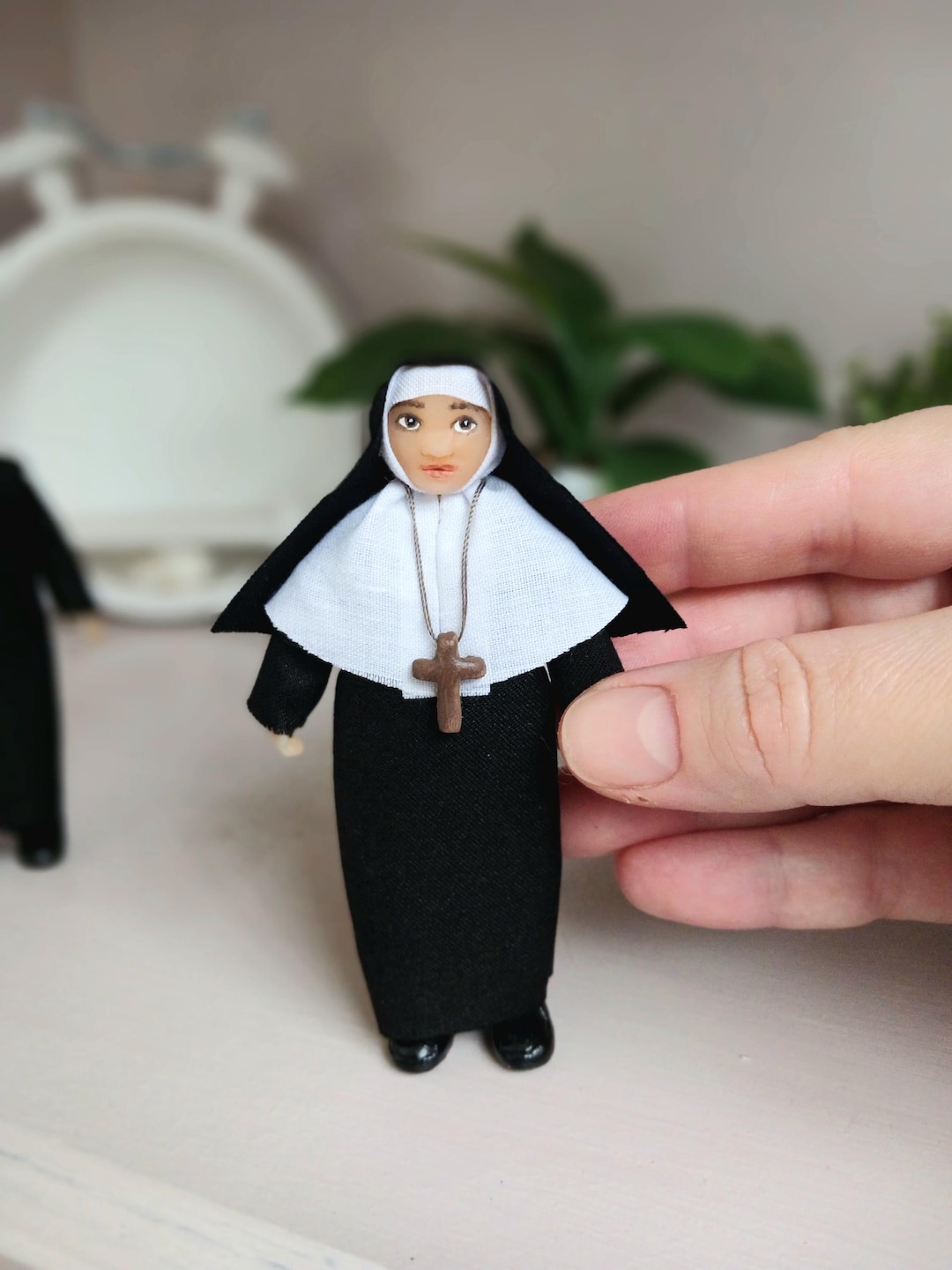 Miniature Nun Doll: Catholic Collectible Figure, 11 Cm - Etsy