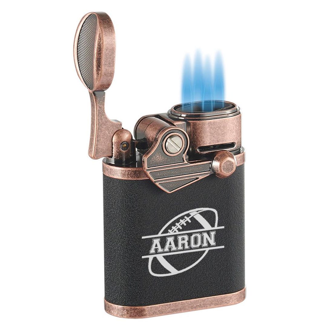 Personalized Copper Quad Flame Cigar Lighter | Visol Orient Engraved ...