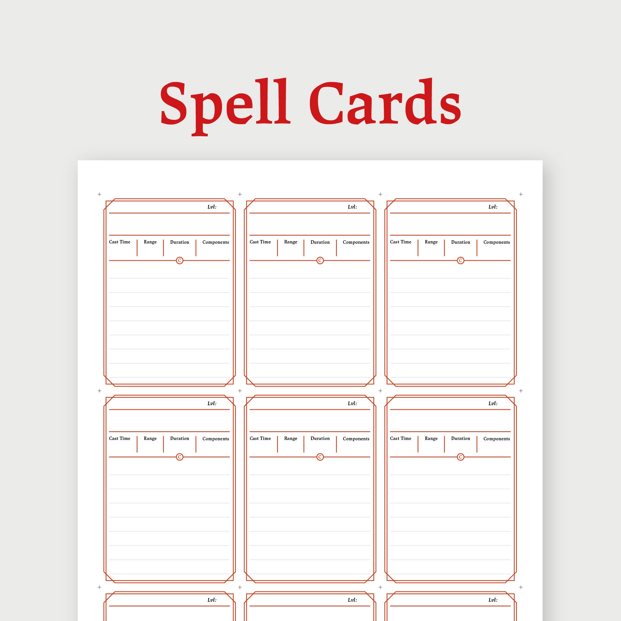 DIY Printable Spell Cards - Etsy