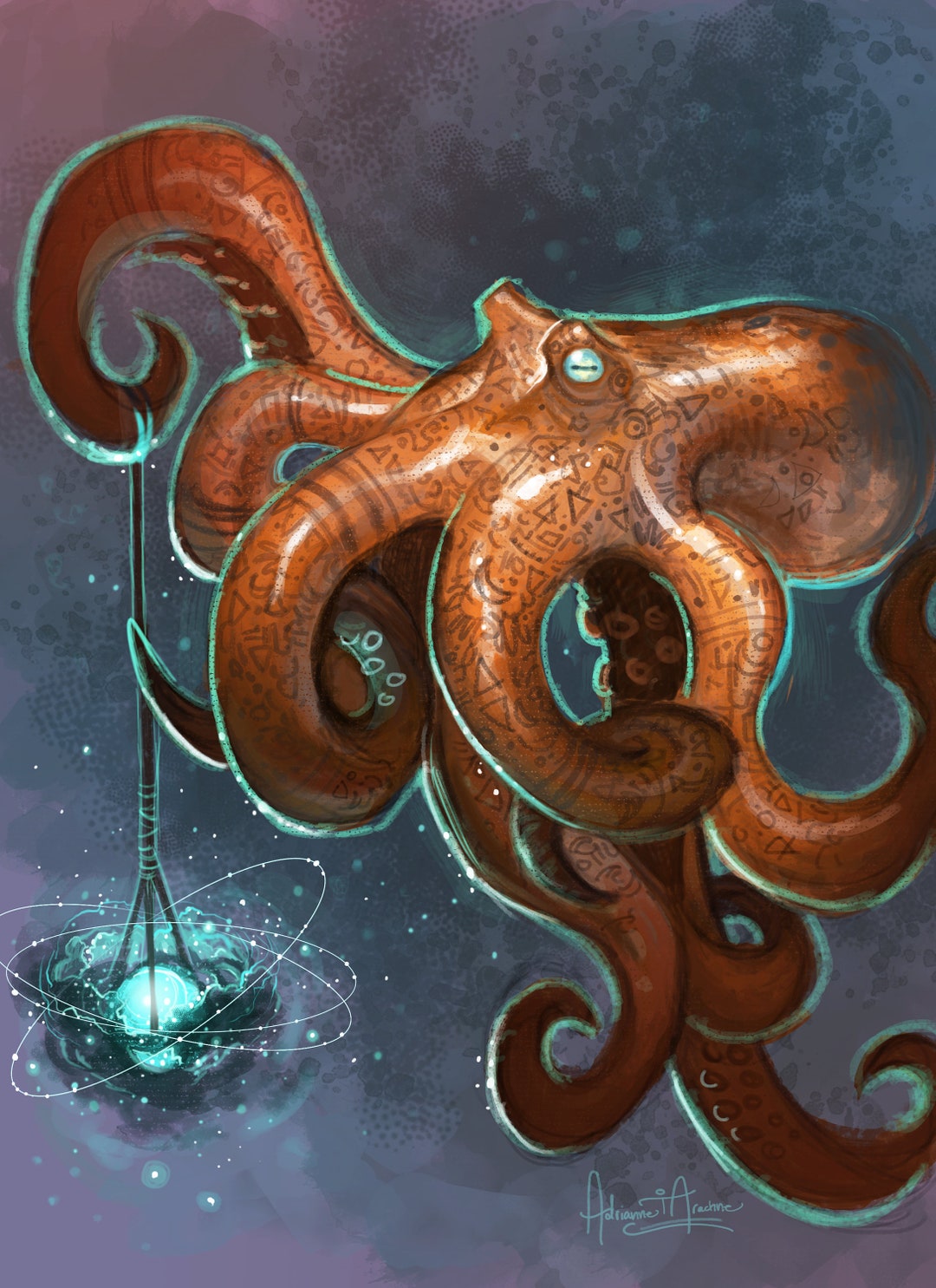 Creatrix, Octopus Magic Hemp Paper Prints, Magical, Fantasy, Original ...