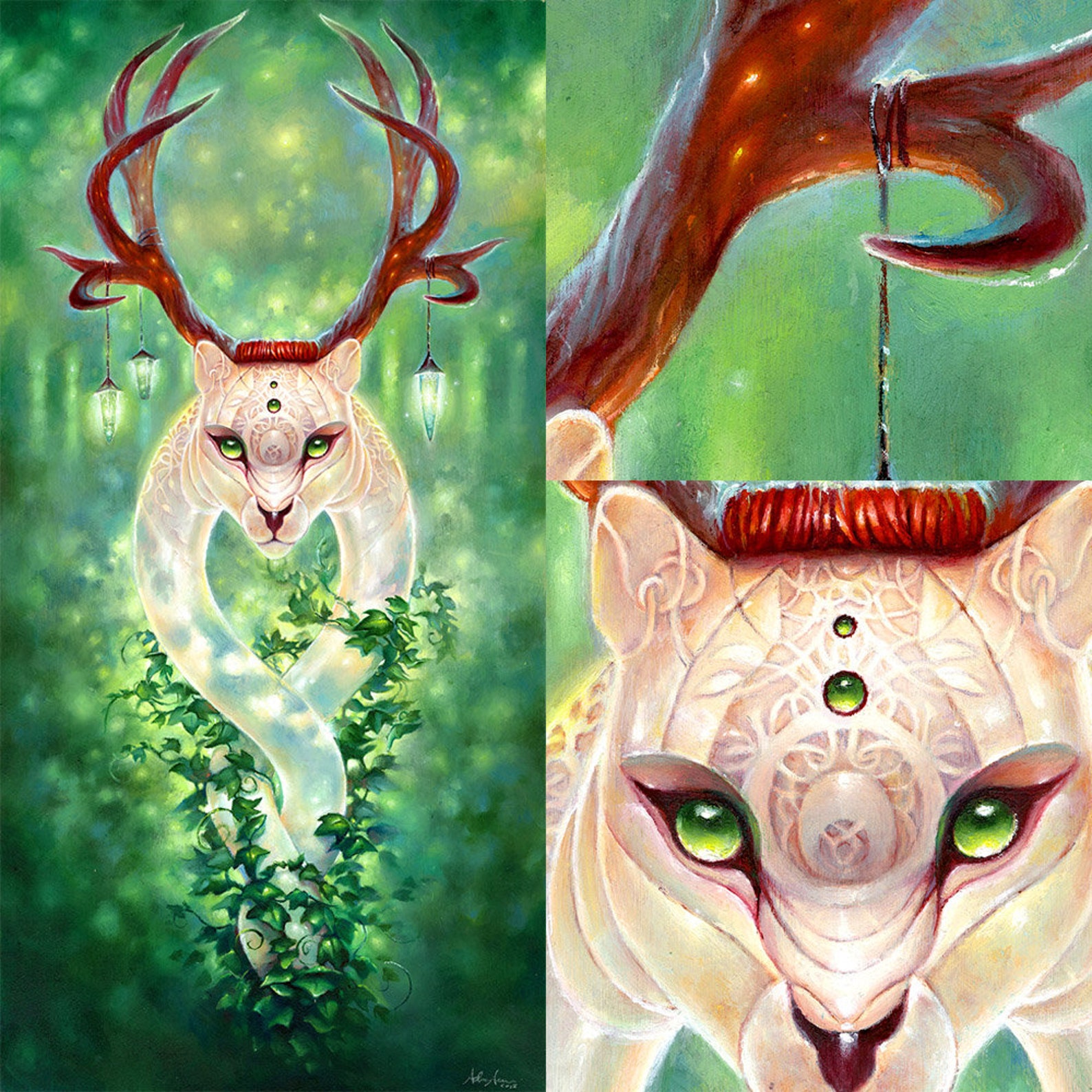 Amulet of Cernunnos, Hemp Paper Prints, Pagan Lore Original Art, Celtic ...