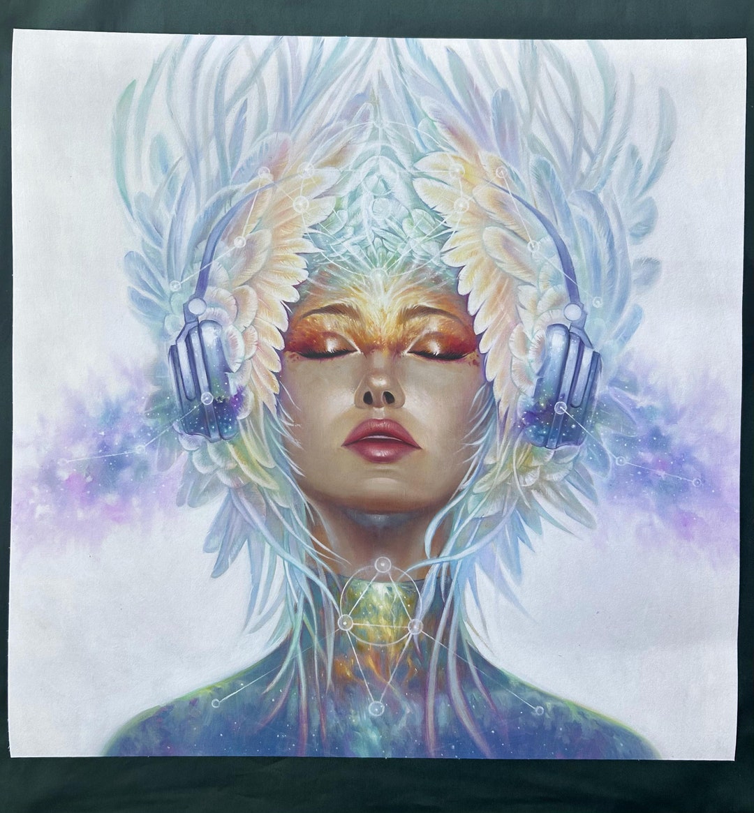 The Universe Within, Hemp Paper Prints, Space Psytrance Sacred Geometry ...