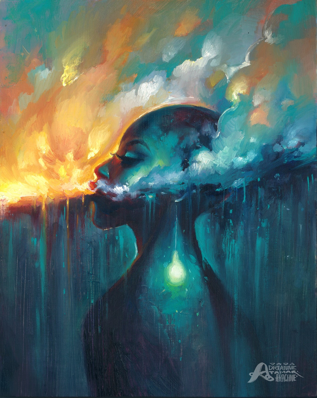 Above the Weather, Hemp Paper Prints, Original Fantasy Painting Print ...