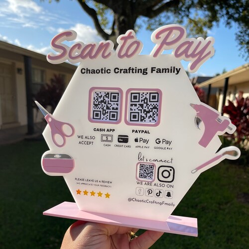 Nail Tech/ Nail Salon Scan to Pay Acrylic Sign - Etsy