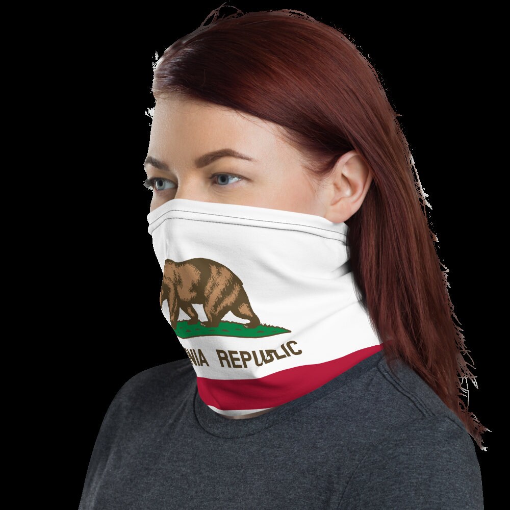 California Flag Face Mask Cute California Bear Fabric Face | Etsy
