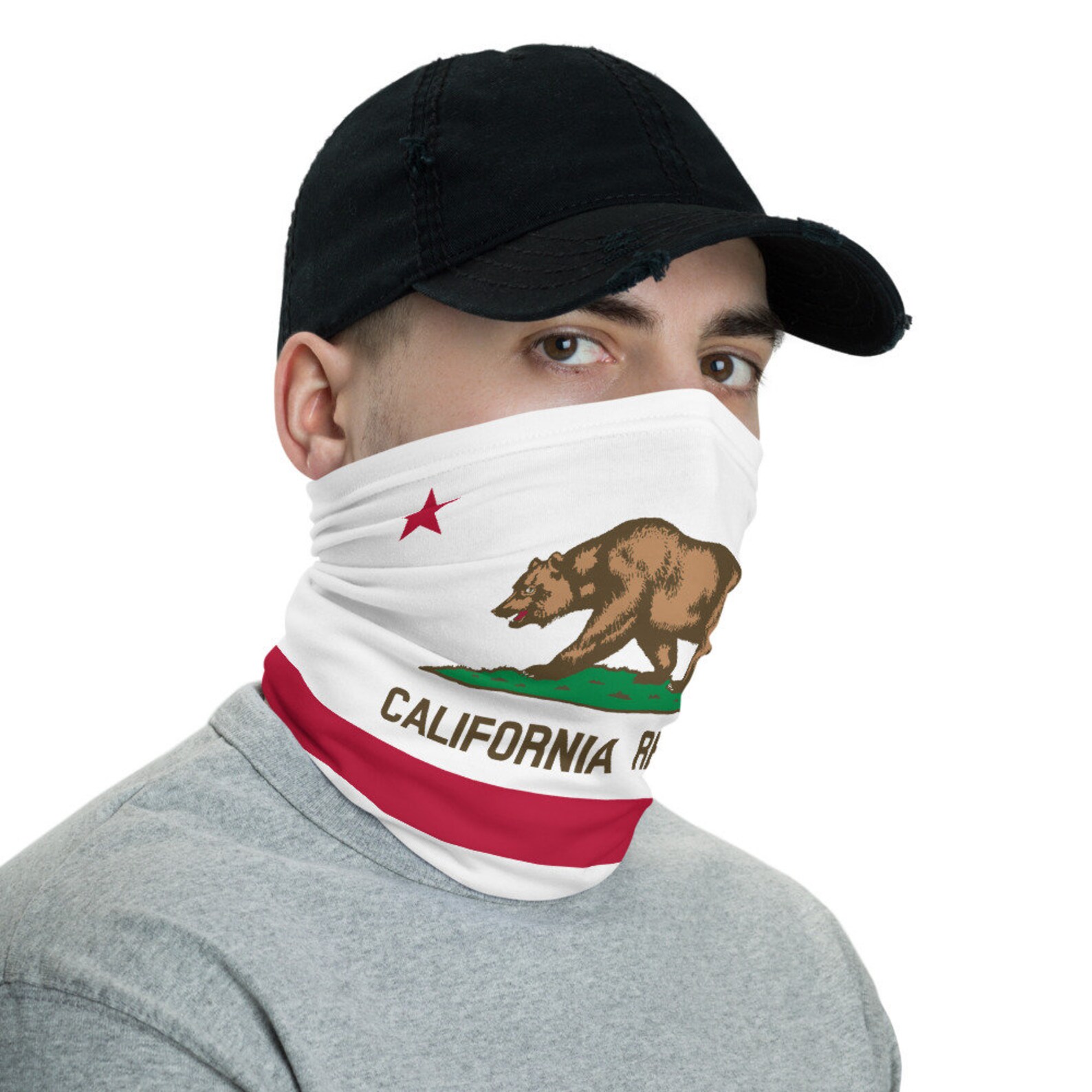 California Flag Face Mask Cute California Bear Fabric Face | Etsy