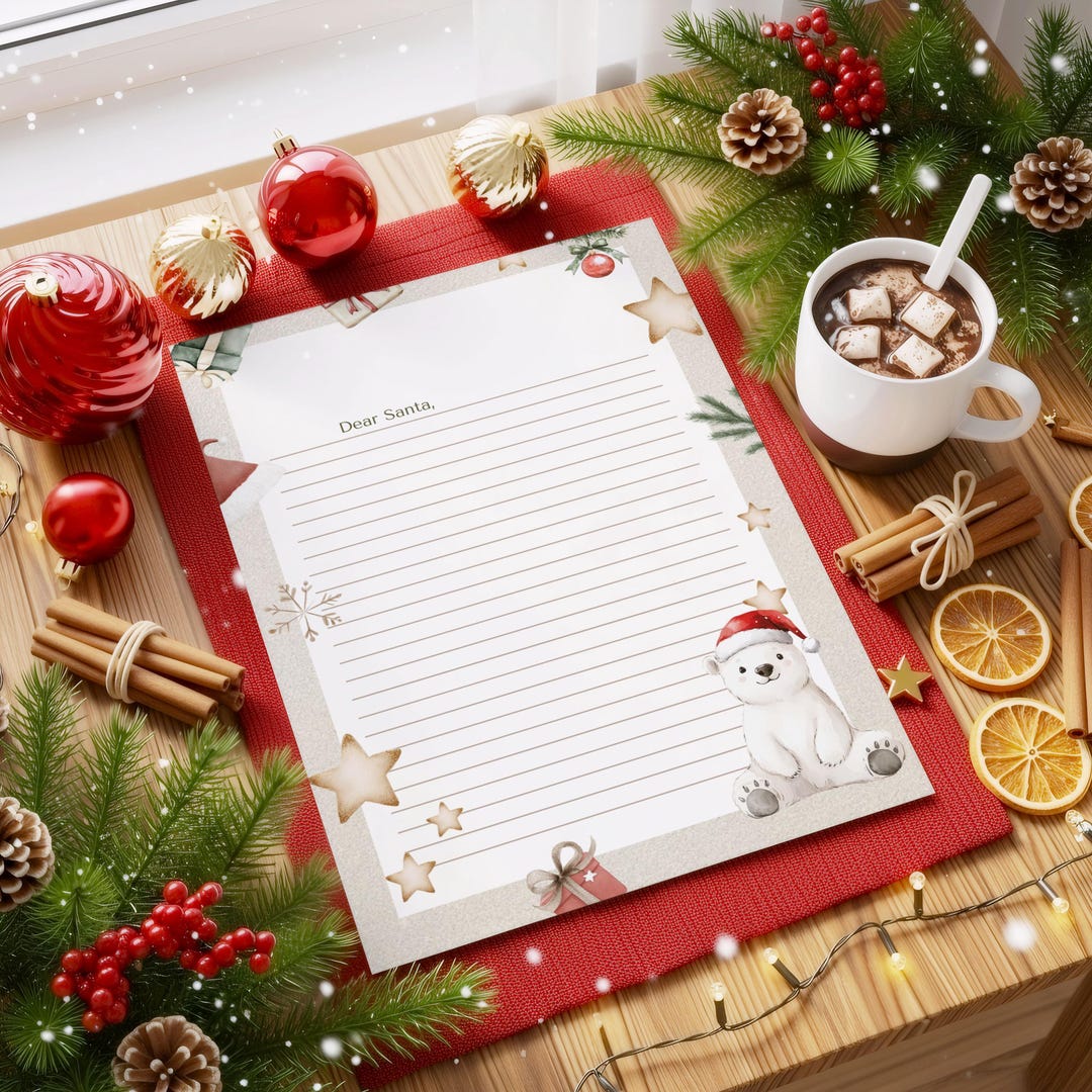 Dear Santa Claus Letter Template - Instant Download - Easy to Print ...