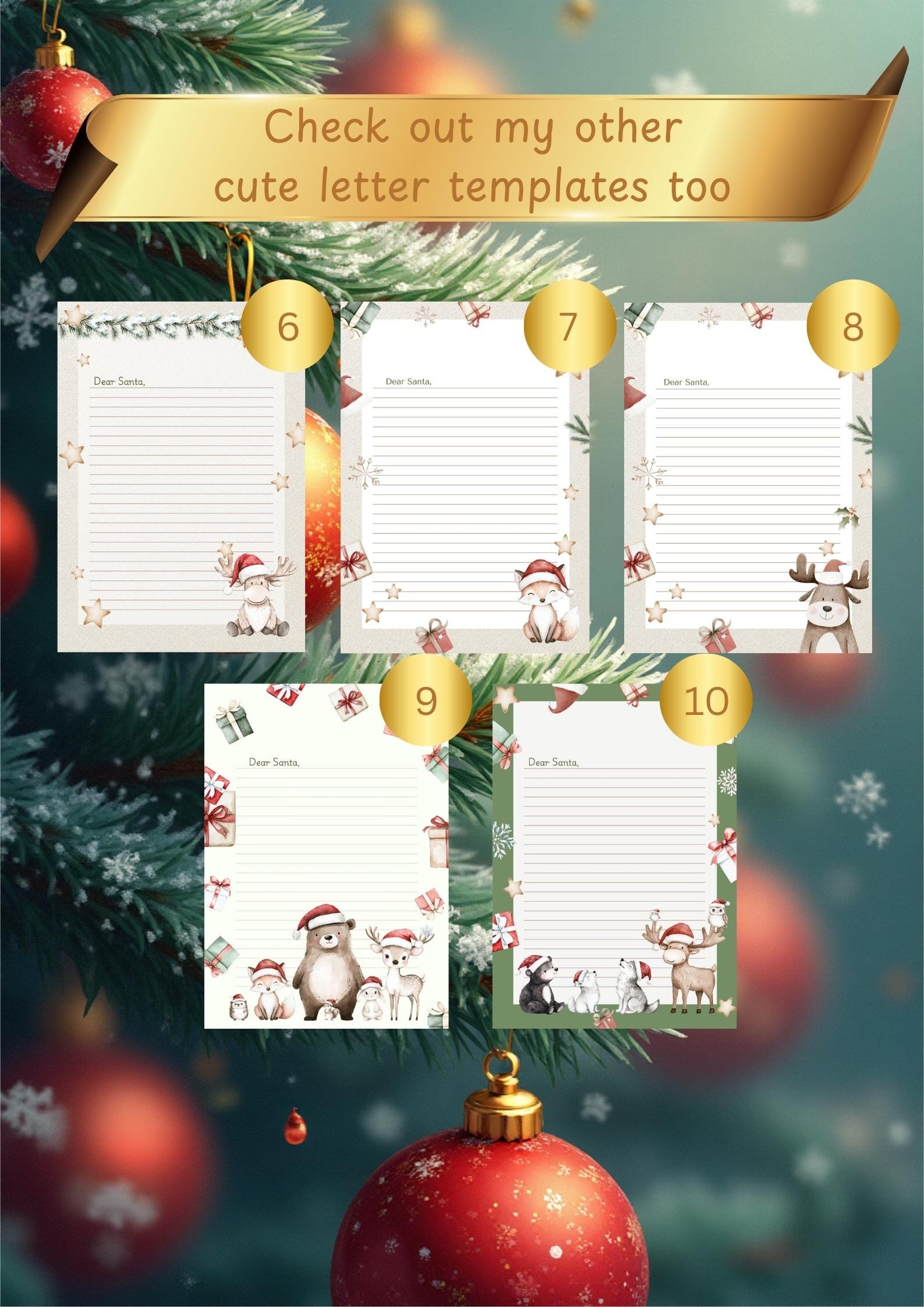Dear Santa Claus Letter Template - Instant Download - Easy to Print ...