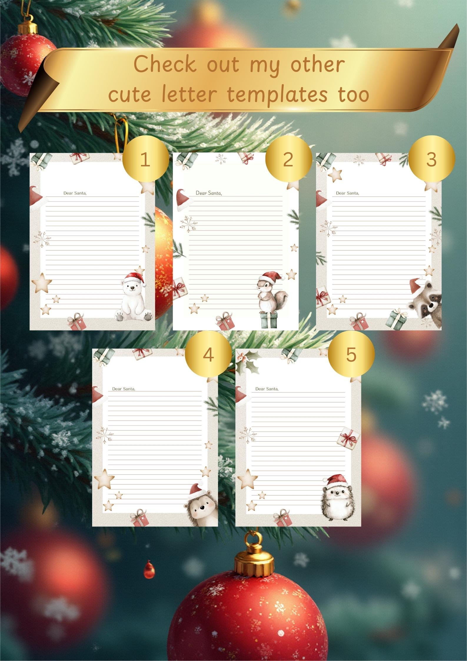 Dear Santa Claus Letter Template - Instant Download - Easy to Print ...