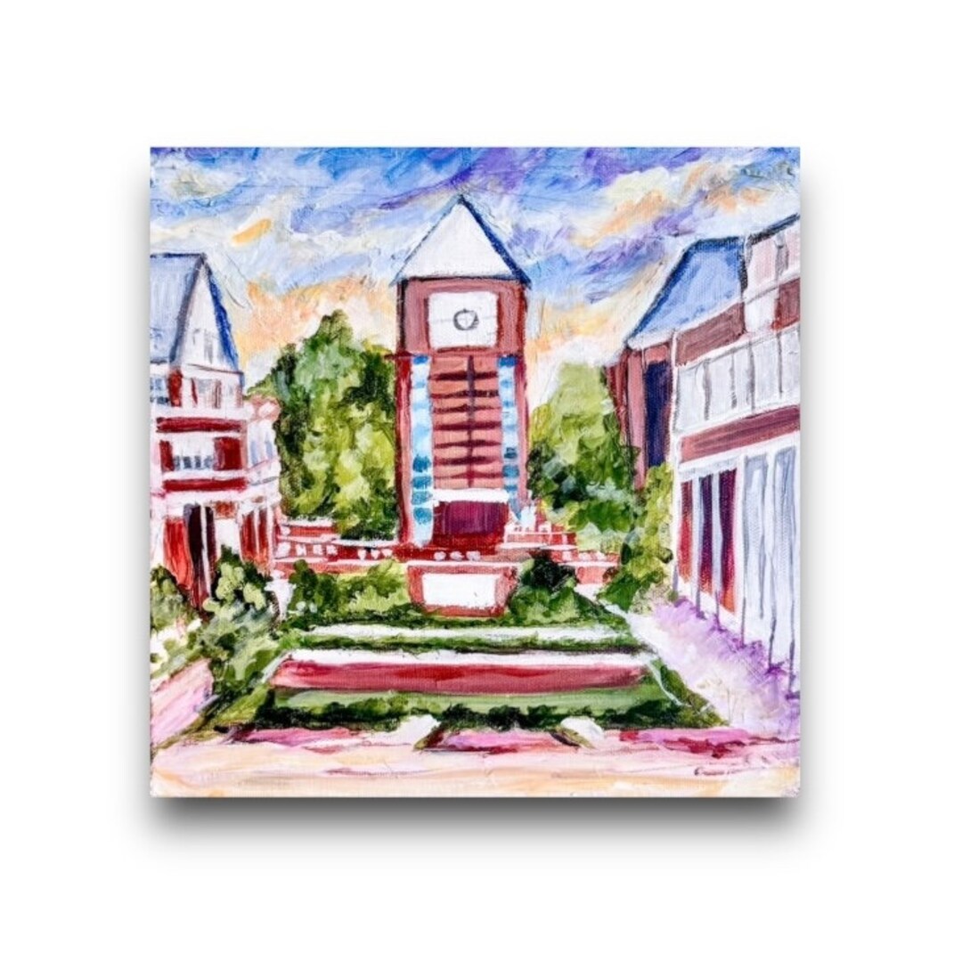 UNC Charlotte Print, University of North Carolina Charlotte Clock Tower ...