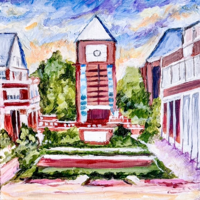 UNC Charlotte Print, University of North Carolina Charlotte Clock Tower ...