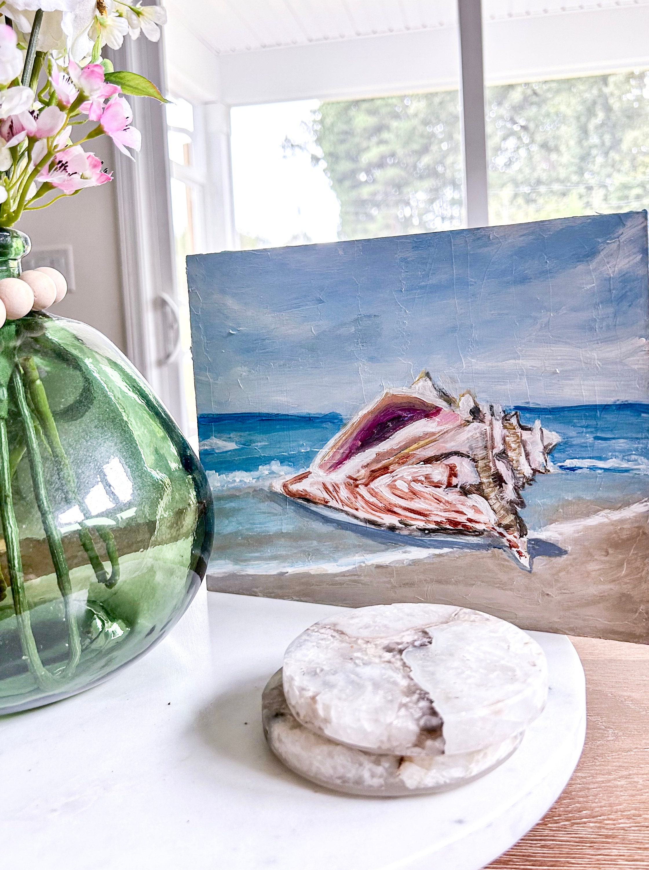 Conch Shell Art Print, Sea Shell, Coastal Decor, Coastal Art Print ...