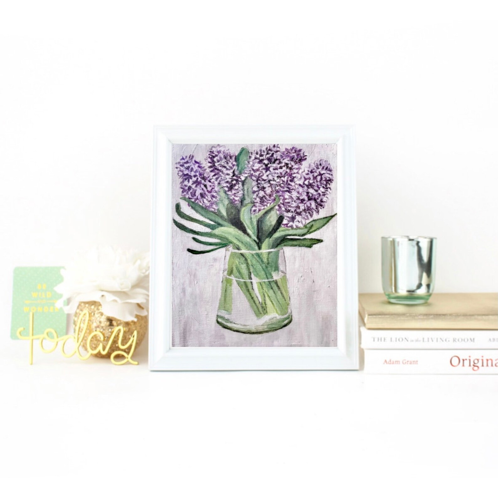 Hyacinth Art Print, Hyacinth Painting, Purple Hyacinth, Original Art ...
