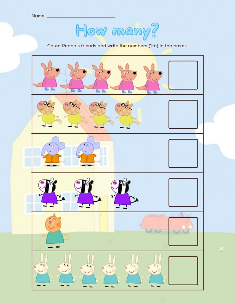 Peppa Pig Themed Preschool Fun Learning Activities - Etsy
