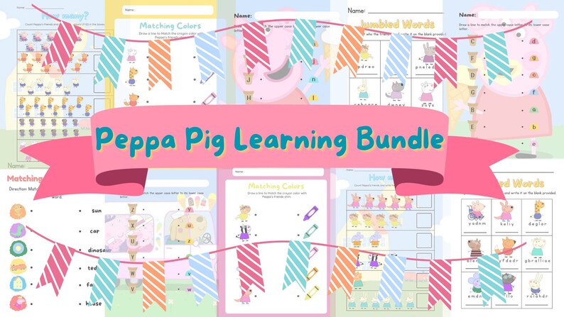 Peppa Pig Themed Preschool Fun Learning Activities - Etsy
