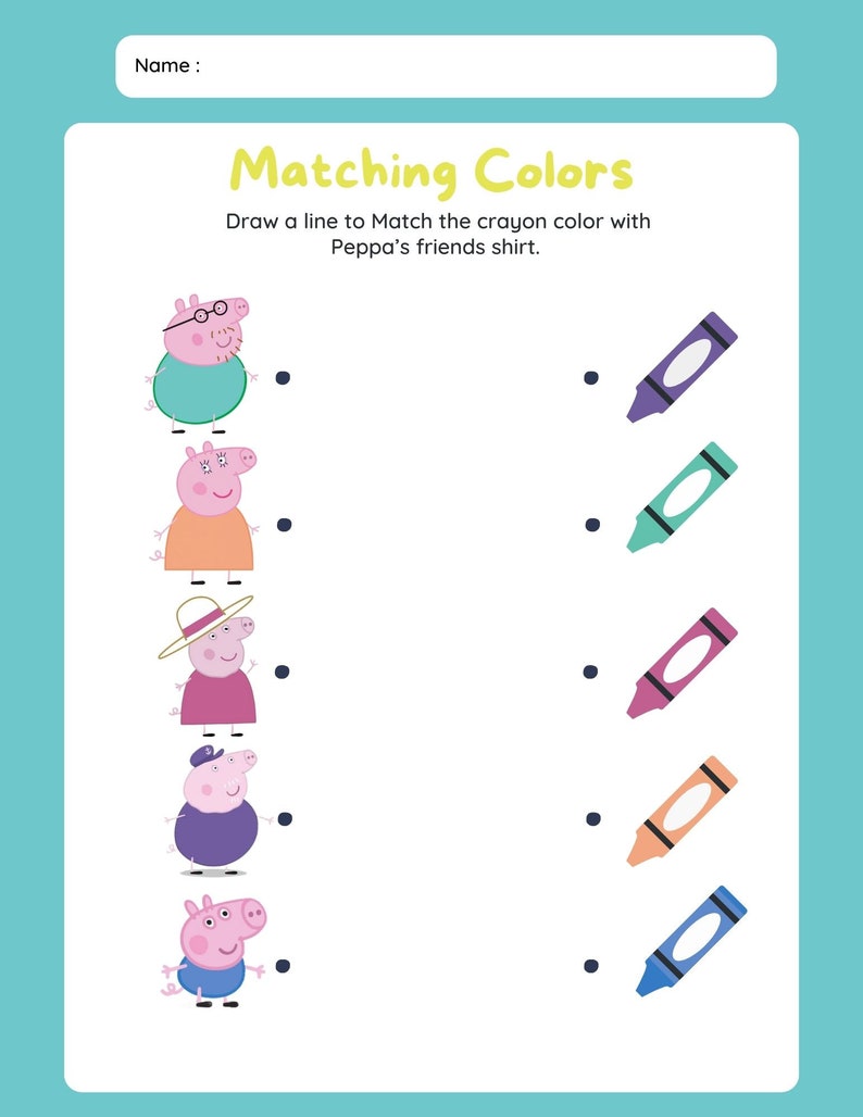 Peppa Pig Themed Preschool Fun Learning Activities - Etsy