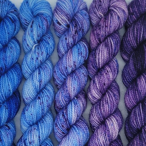 Green Gradient Set Five 5 20g Mini-skeins Hand Dyed Yarn - Etsy