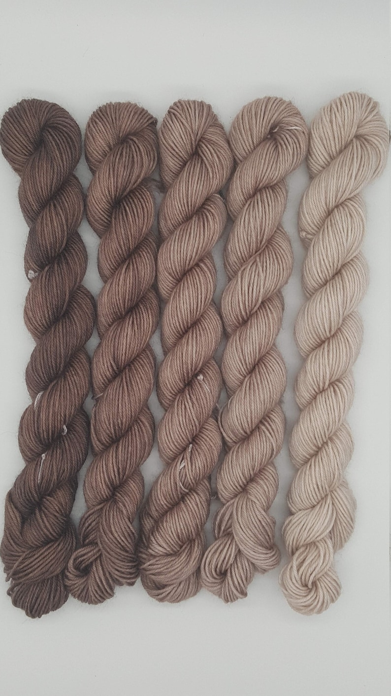 Buy Brown Gradient Set | Five (5) 20g Mini-skeins | Hand Dyed Yarn ...