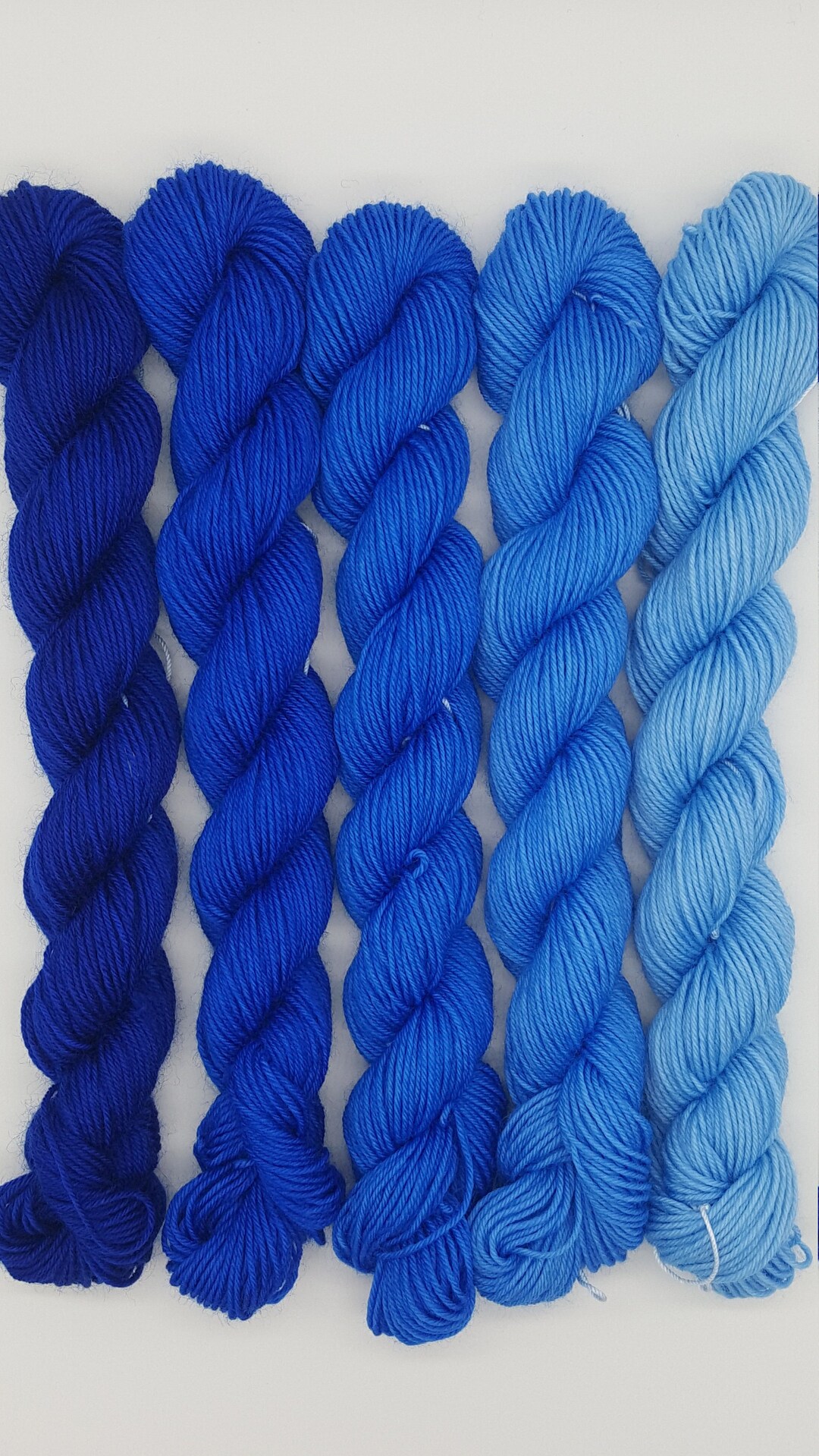 Dark Blue Gradient Set | Five (5) 20g Mini-skeins | Hand Dyed Yarn ...